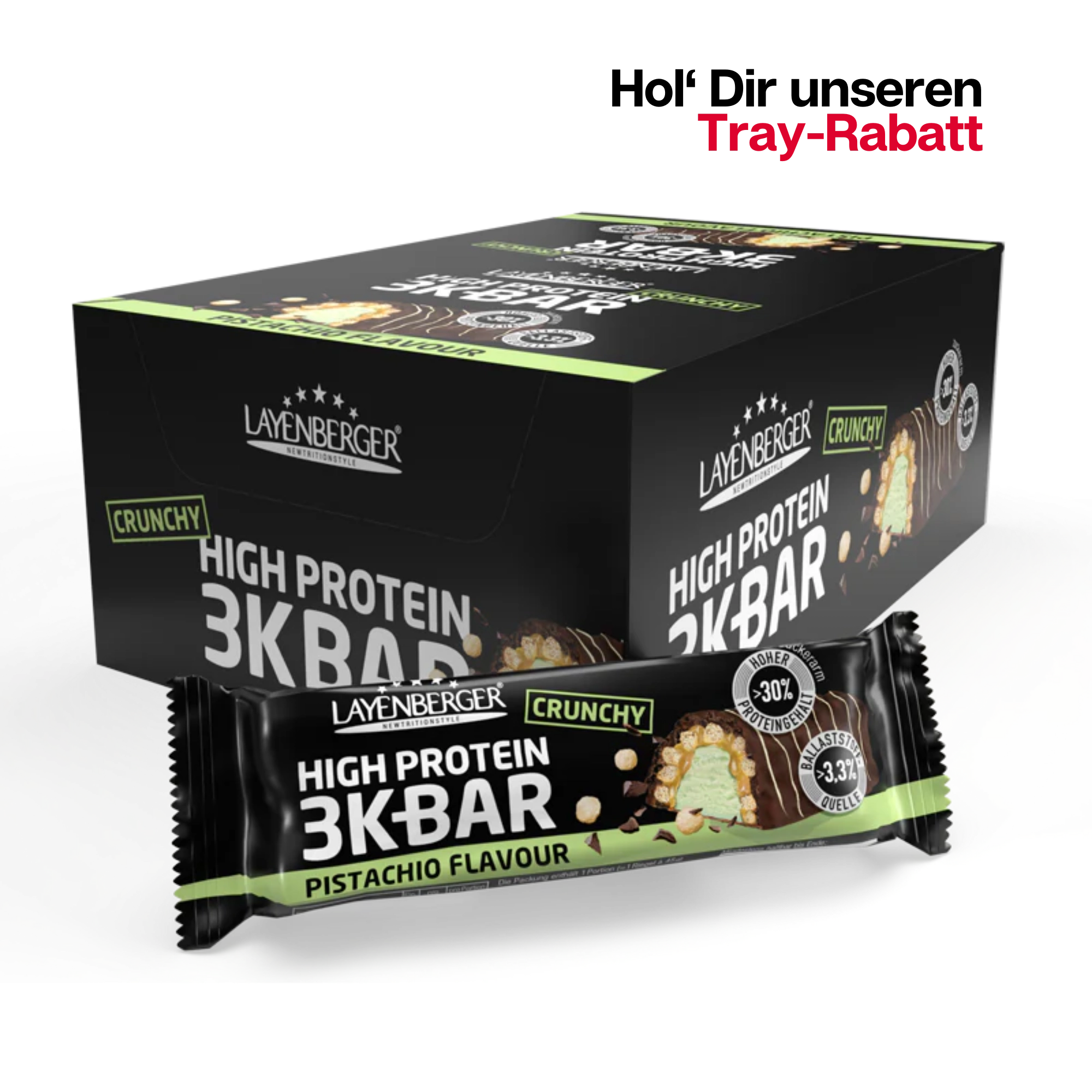 3K PROTEIN BAR CRUNCHY Pistachio 15er Karton – LAYENBERGER Nutrition ...