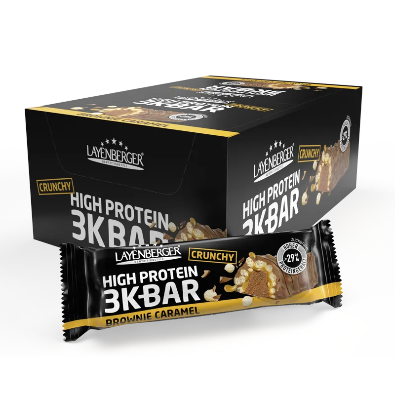 3K PROTEIN BAR CRUNCHY Brownie Caramel 15er Karton – LAYENBERGER ...