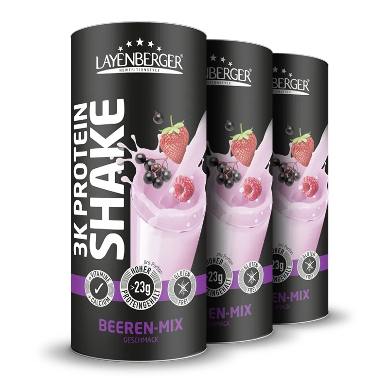 3K PROTEIN SHAKE Beeren-Mix 3er Karton – LAYENBERGER Nutrition Group GmbH